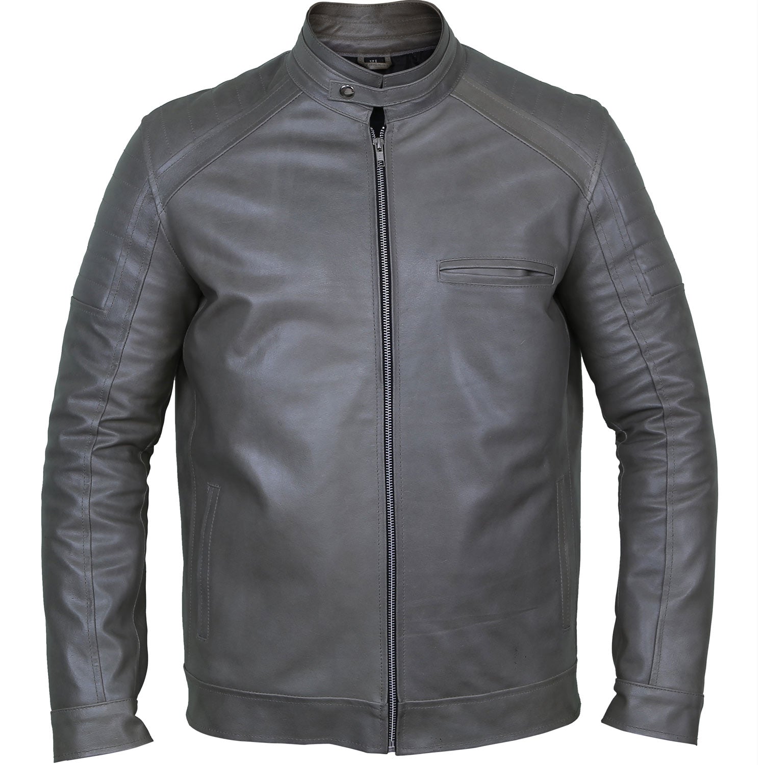 Jackson Grey Leather Biker Jacket – Poshéle